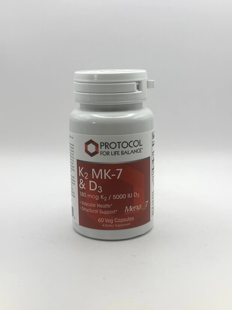 Protocol - K2 MK-7 & D3 180 mcg K2/5,000 IU D3 - 60 Veg Capsules - G&W ...
