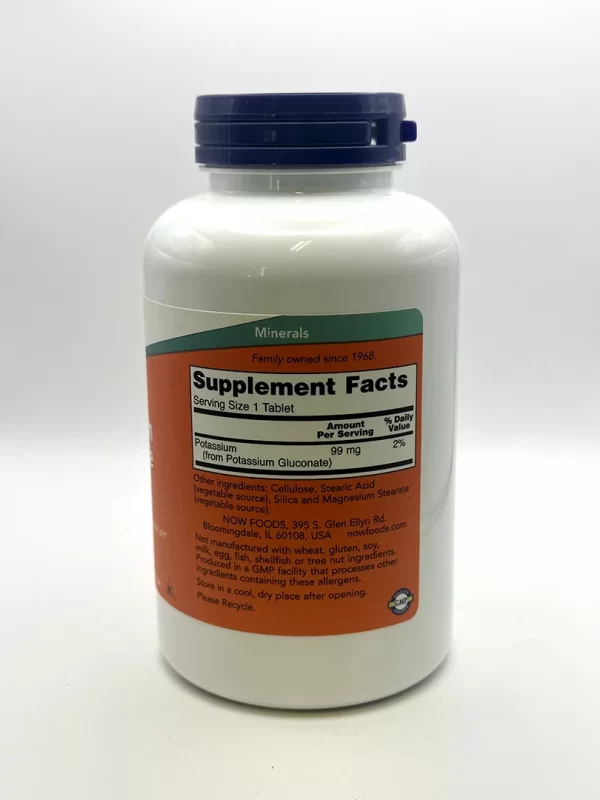 NOW - Potassium Gluconate 250 Tablets - G&W Herbs