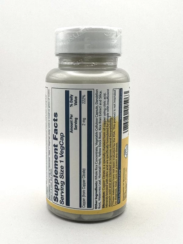 Solaray - Copper Citrate - 60 Capsules - G&W Herbs